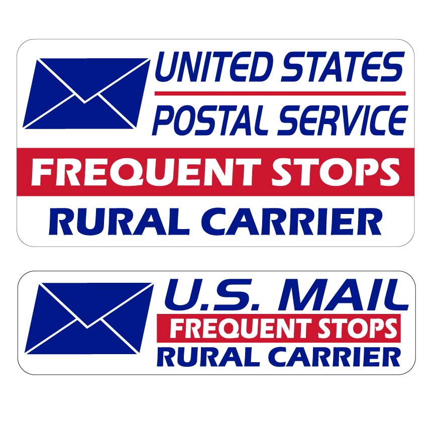 Rural Postal Carrier Magnetic Signs for US MAIL Vehicles