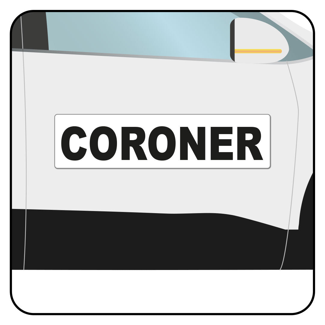 Coroner Vehicle Magnet or Decal + Reflective Options | 24"x6"