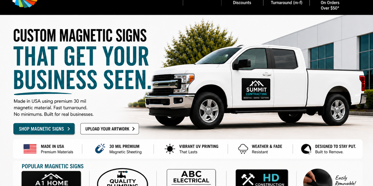 Magnetic Van Signs | Affordable Large Van Magnets Many Sizes Available