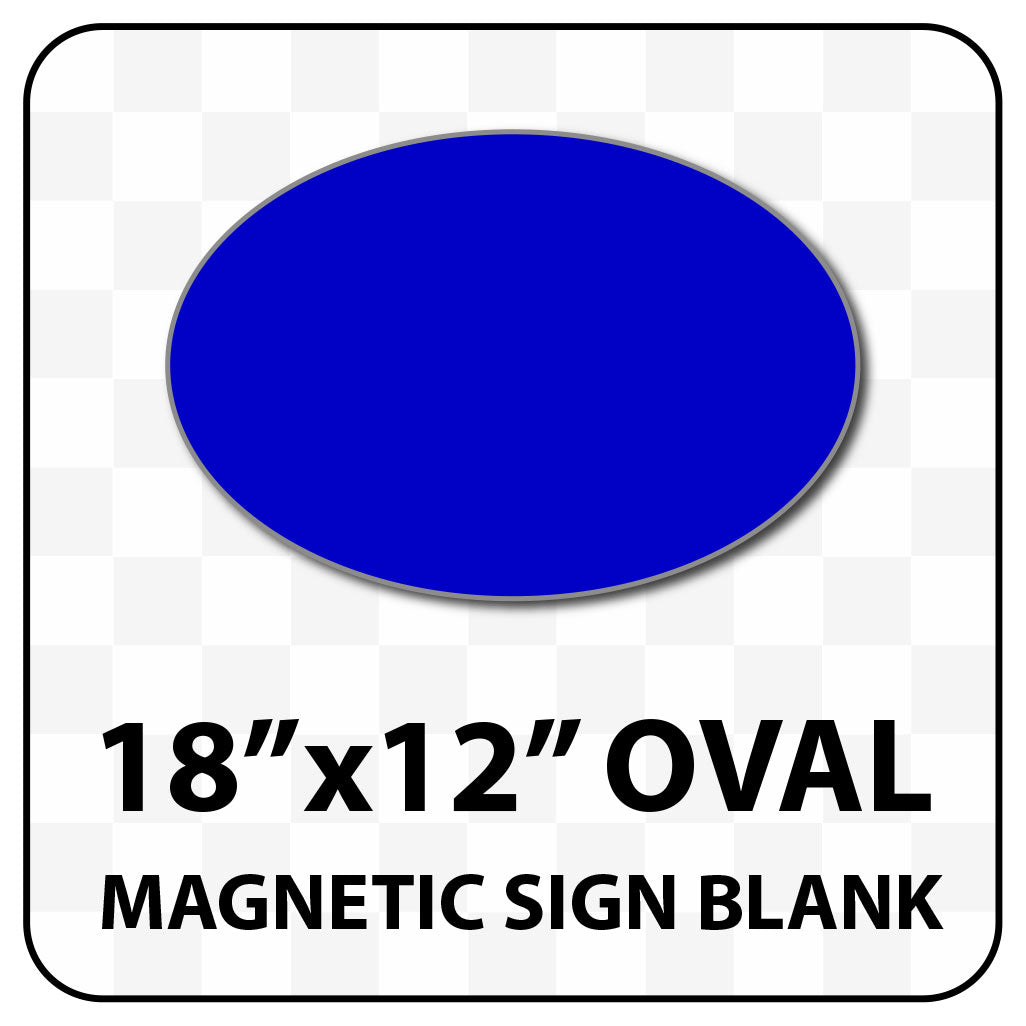 Oval Magnetic Sign Blank - 18x12 inch - Solid and Reflective Colors