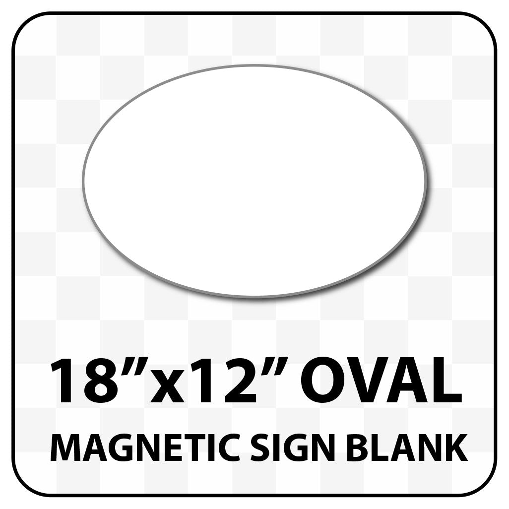 Oval Magnetic Sign Blank - 18x12 inch - Solid and Reflective Colors