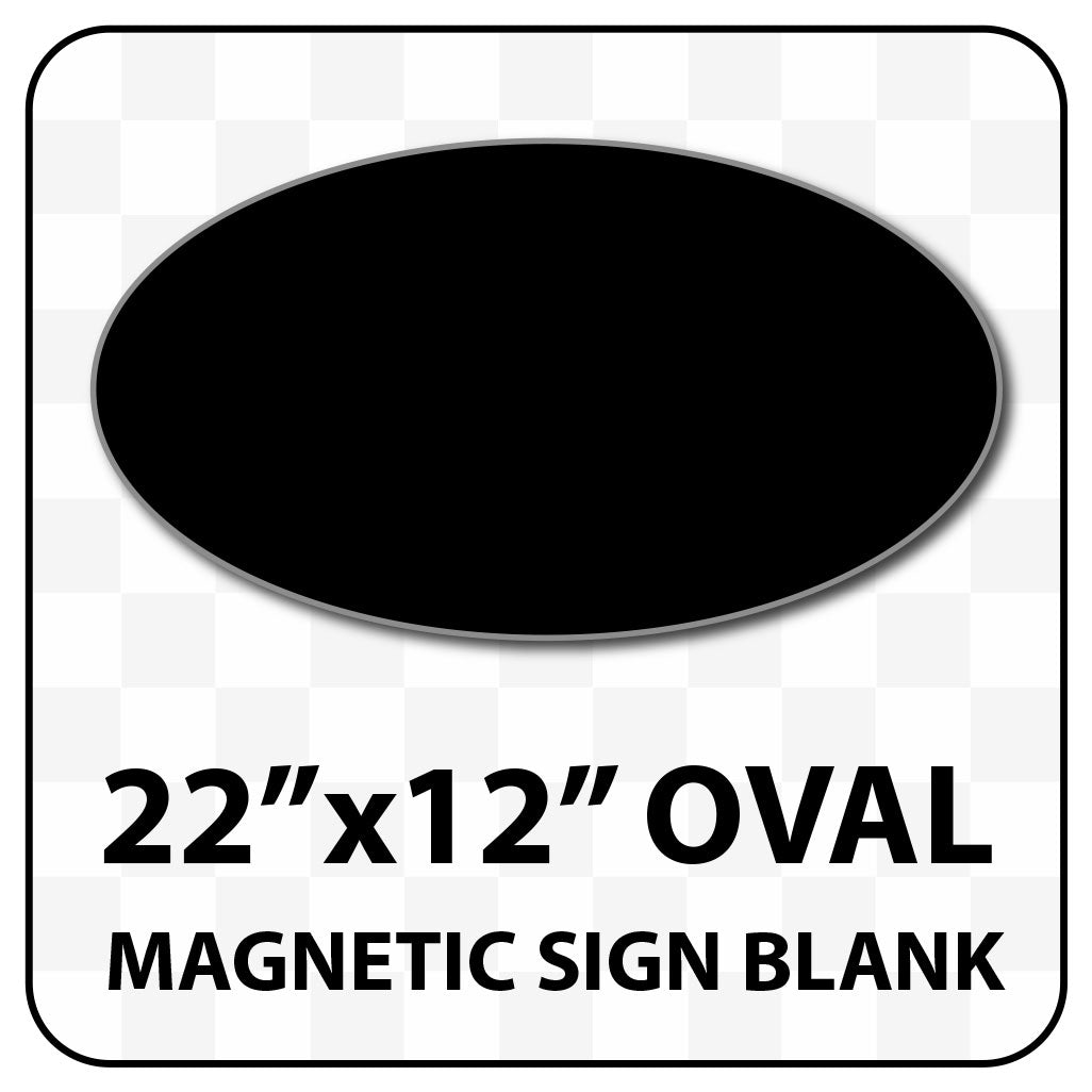 Oval Magnetic Sign Blank - 22x12 inch - Solid and Reflective Colors