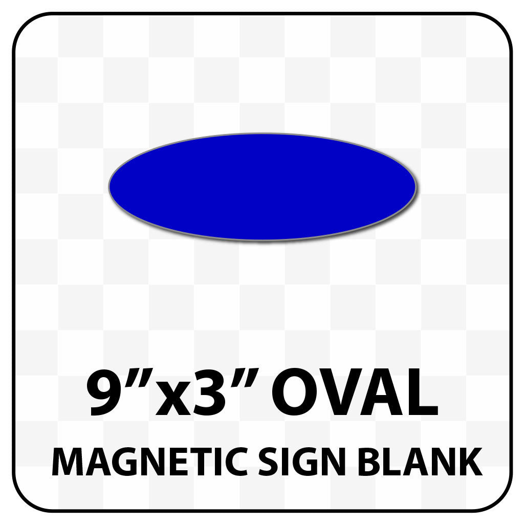 Oval Magnetic Sign Blank - 9 inch by 3 inch - Solid and reflective colors